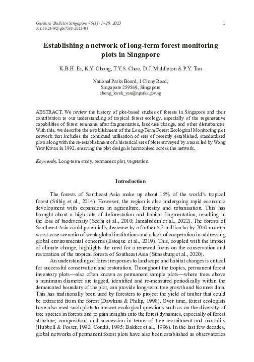 (PDF) Establishing a network of long-term forest monitoring plots in ...