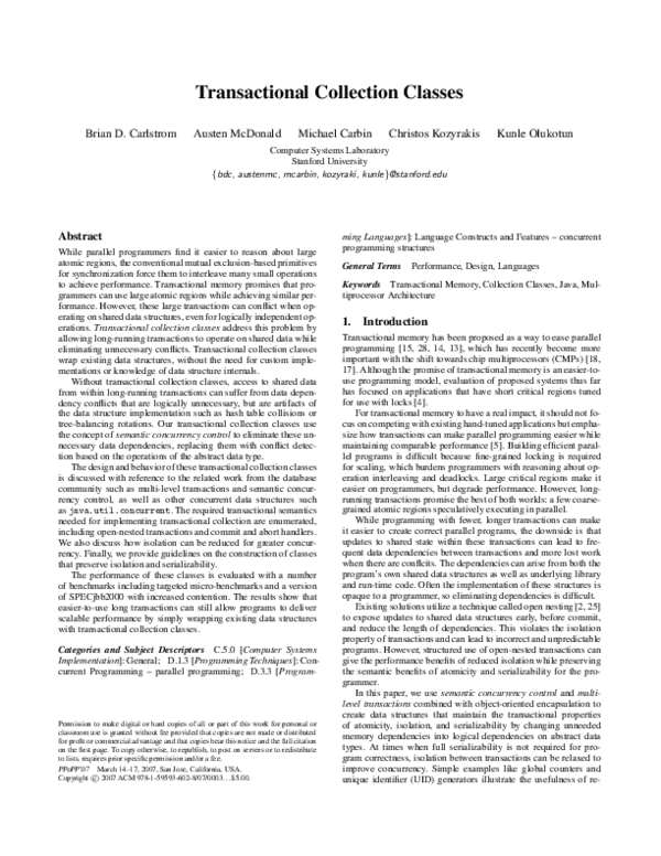 (PDF) Transactional collection classes