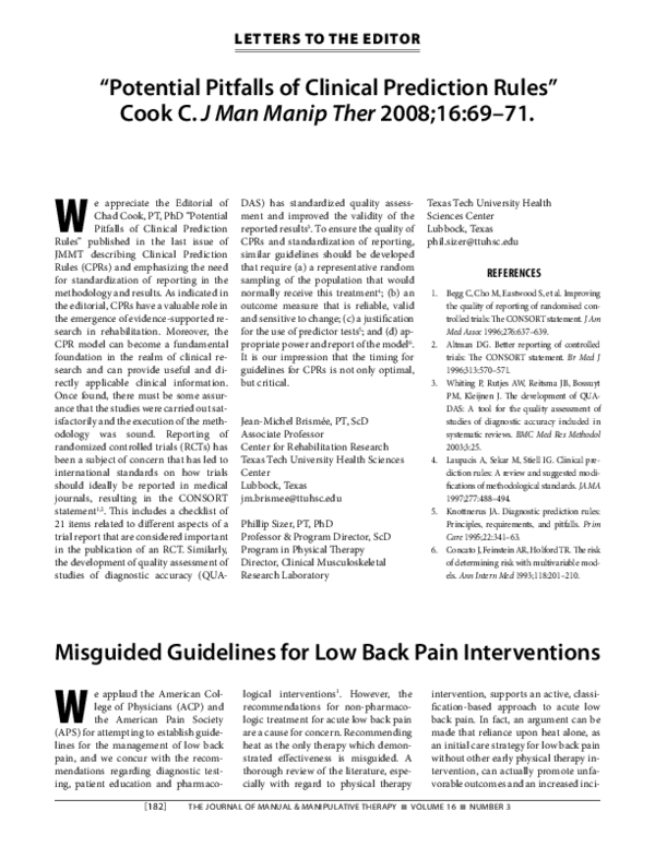 (PDF) Misguided Guidelines for Low Back Pain Interventions