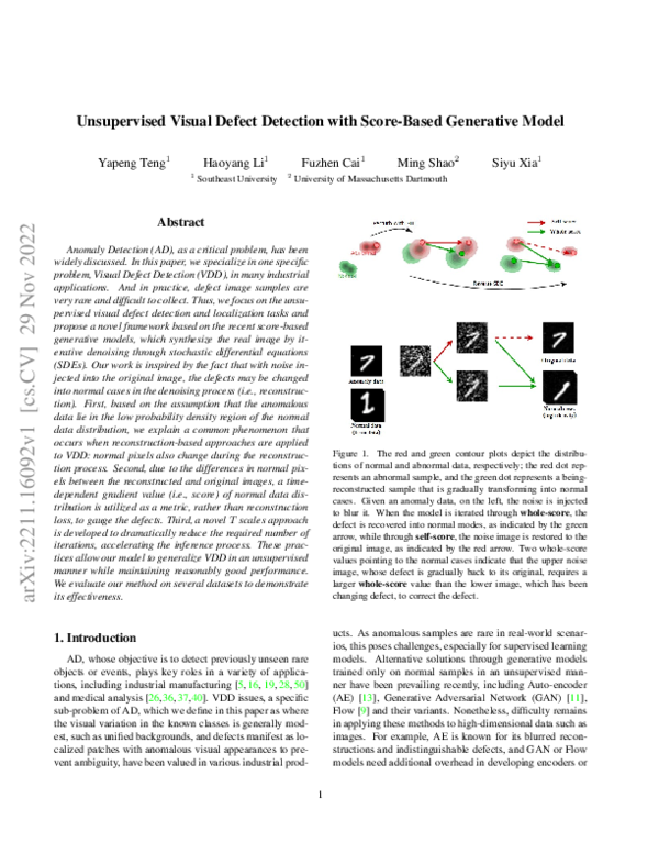 (PDF) Unsupervised Visual Defect Detection with Score-Based Generative Model