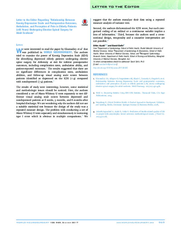 (PDF) Letter to the editor regarding “the relationship between oral ...