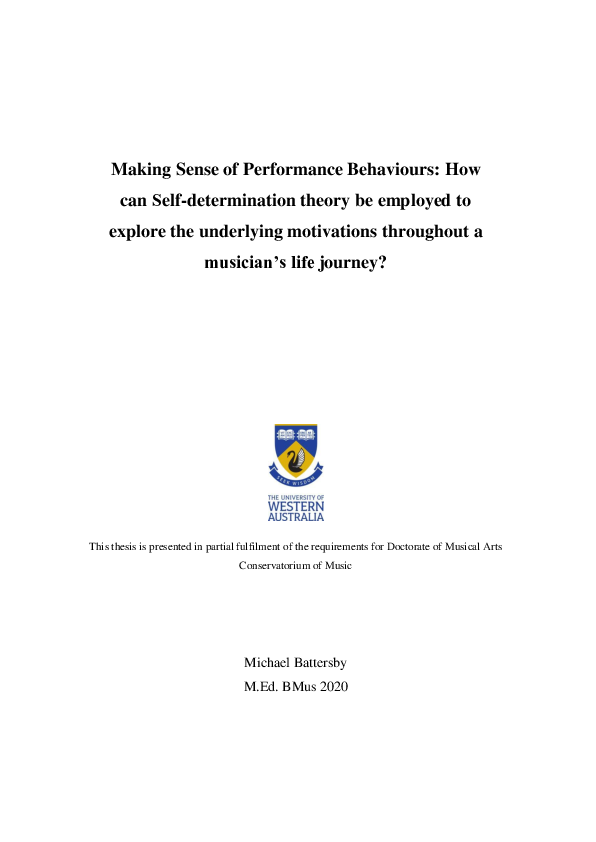 (PDF) Making sense of performance behaviours: How can self ...