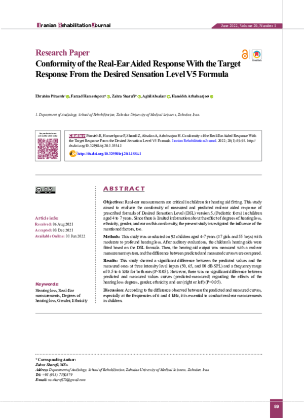 (PDF) Conformity of the Real-Ear Aided Response With the Target ...