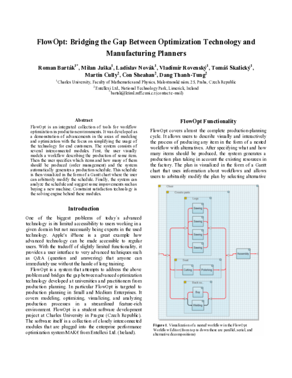 (PDF) FlowOpt: Bridging the Gap Between Optimization Technology and ...