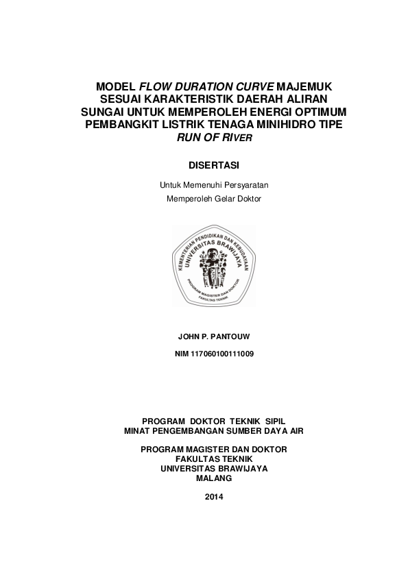 (PDF) Model Flow Duration Curve Majemuk Sesuai Karakteristik Daerah ...