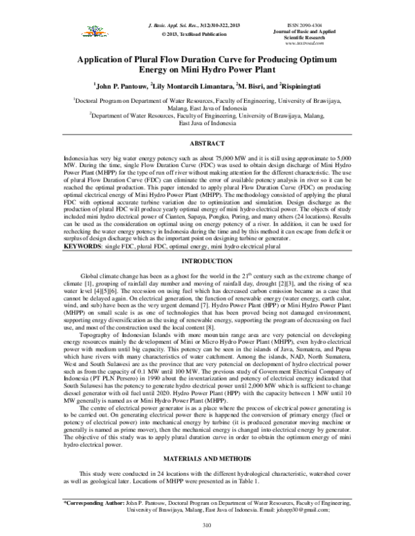 (PDF) Application of Plural Flow Duration Curve for Producing Optimum ...