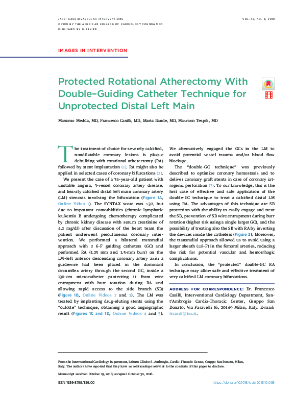 (PDF) Protected Rotational Atherectomy With Double–Guiding Catheter ...