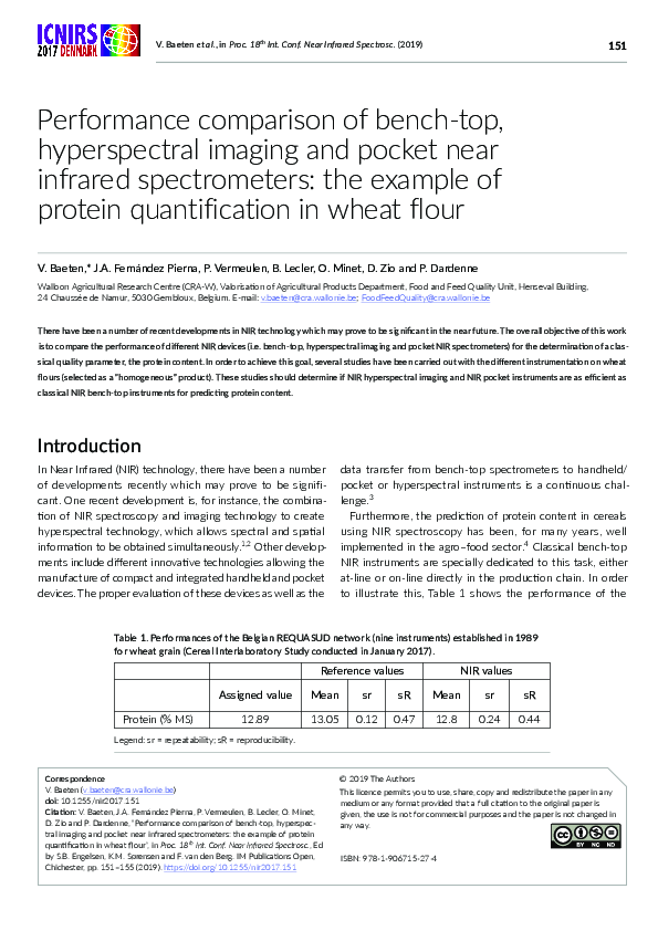 (PDF) Performance comparison of bench-top, hyperspectral imaging and ...