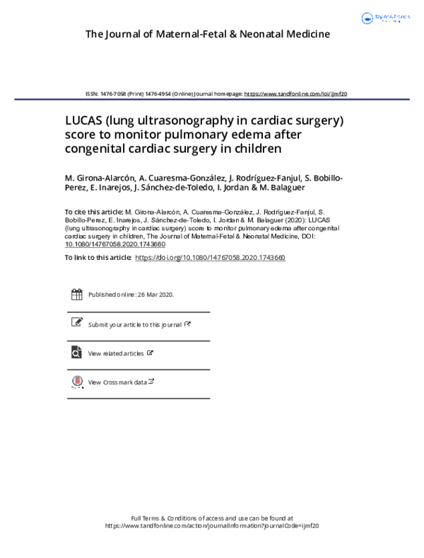 (PDF) LUCAS (lung ultrasonography in cardiac surgery) score to monitor ...