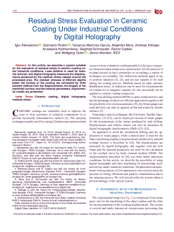(PDF) Residual Stress Evaluation in Ceramic Coating Under Industrial ...