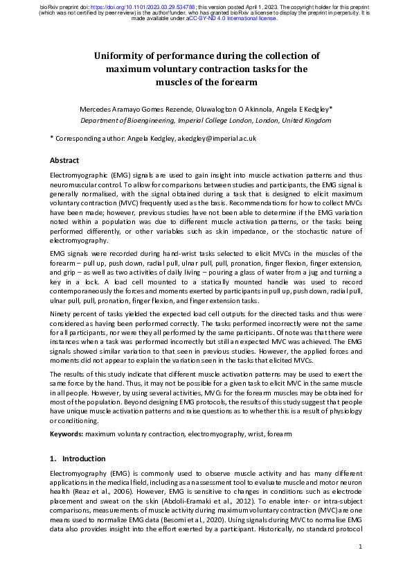 (PDF) Uniformity of performance during the collection of maximum ...