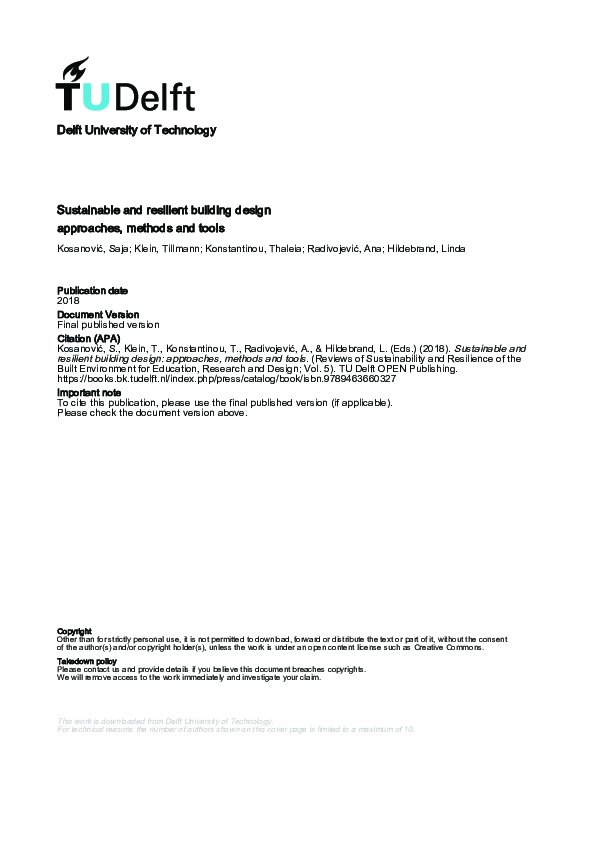(PDF) SUSTAINABLE AND RESILIENT BUILDING DESIGN: approaches, methods and tools