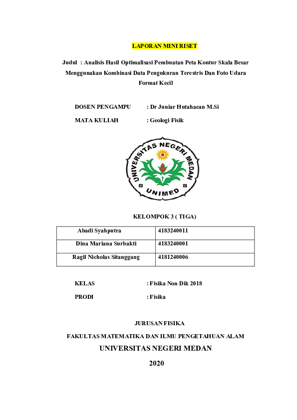 (DOC) MINI RISET MATA KULIAH GEOLOGI FISIKA