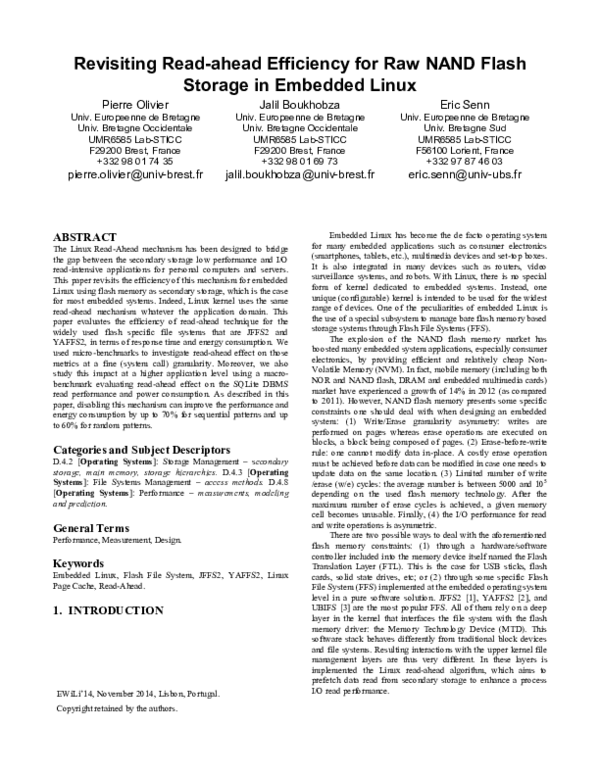 (PDF) Revisiting read-ahead efficiency for raw NAND flash storage in ...