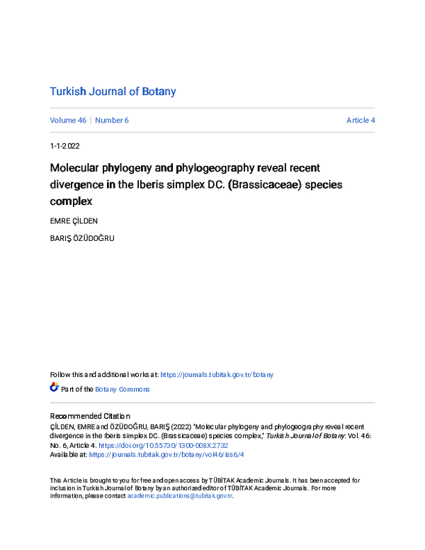 (PDF) Molecular phylogeny and phylogeography reveal recent divergence ...