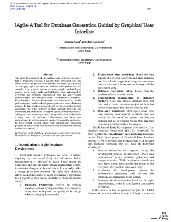 (PDF) iAgile: A Tool for Database Generation Guided by Graphical User Interface