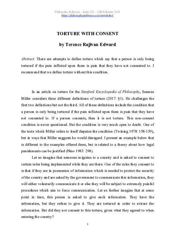 (PDF) Torture with consent