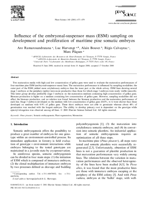 (PDF) Impact of ESM Sampling on Maritime Pine Somatic Embryos