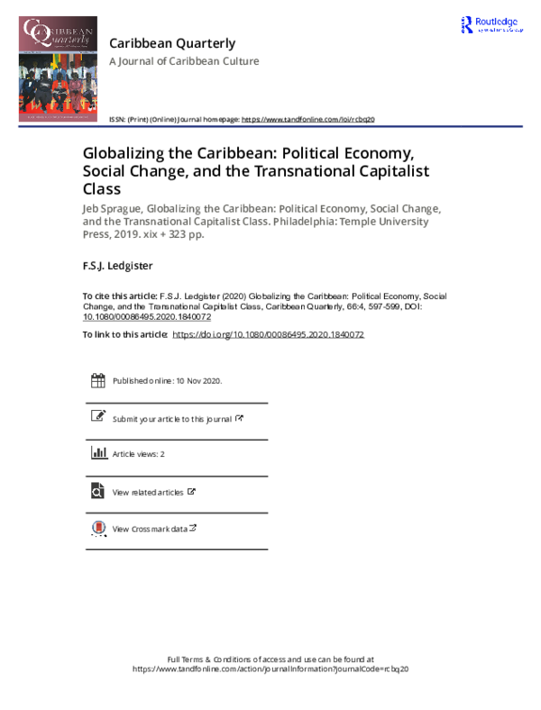 (PDF) Globalizing the Caribbean: Political Economy, Social Change and ...
