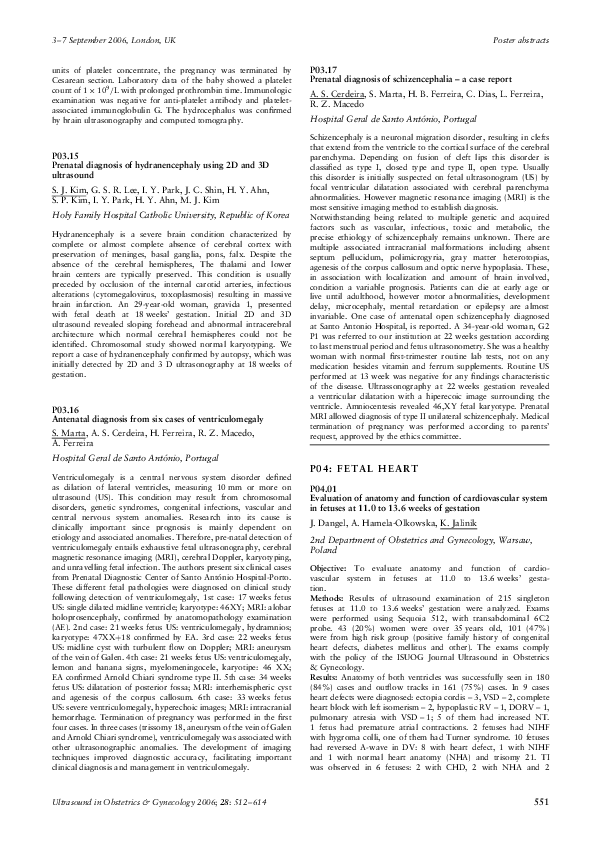 (PDF) P04.01: Evaluation of anatomy and function of cardiovascular system in fetuses at 11.0 to ...