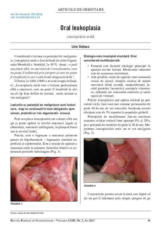 (PDF) Oral leukoplasia