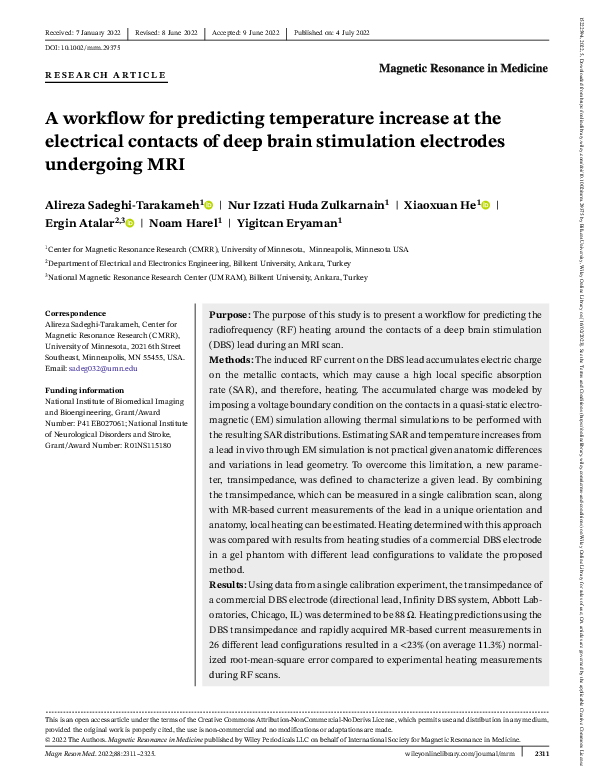 (PDF) A workflow for predicting temperature increase at the electrical contacts of deep brain ...
