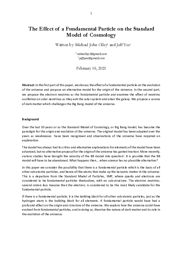 (PDF) The Effect of a Fundamental Particle on the Standard Model of ...
