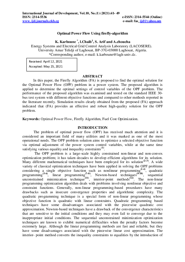 (PDF) Optimal Power Flow Using firefly-algorithm