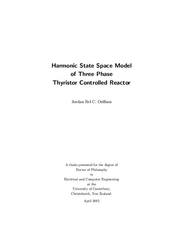 (PDF) Harmonic State Space Model of Three Phase Thyristor Controlled Reactor