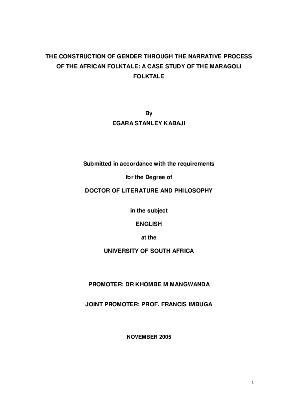(PDF) The construction of gender through the narrative process of the ...