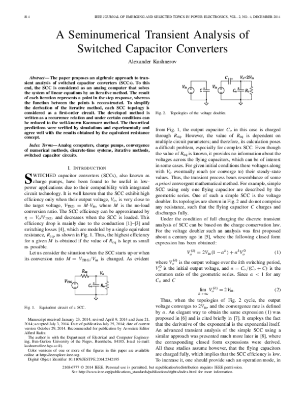 Pdf A Seminumerical Transient Analysis Of Switched Capacitor Converters Alexander Kushnerov