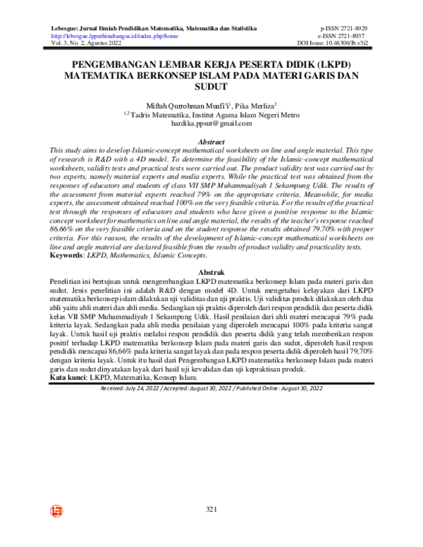 (PDF) Pengembangan Lembar Kerja Peserta Didik (LKPD) Matematika ...