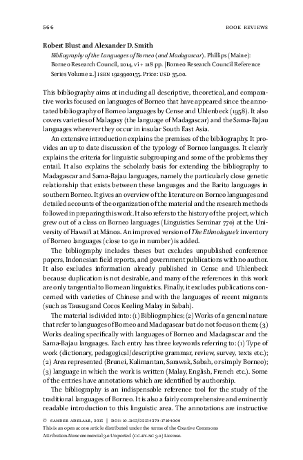 (PDF) A bibliography of the languages of Borneo (and Madagascar) by ...