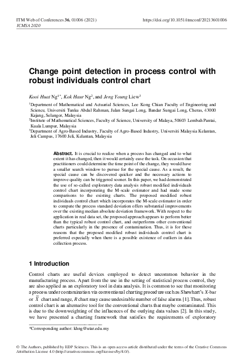 (PDF) Change point detection in process control with robust individuals ...