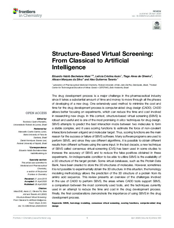 (PDF) Structure-Based Virtual Screening: From Classical to Artificial Intelligence