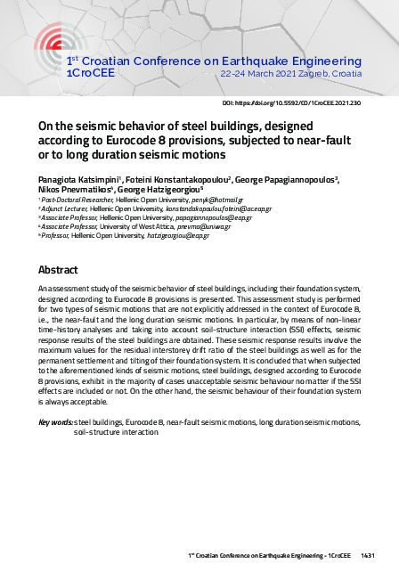(PDF) On the seismic behavior of steel buildings, designed according to ...