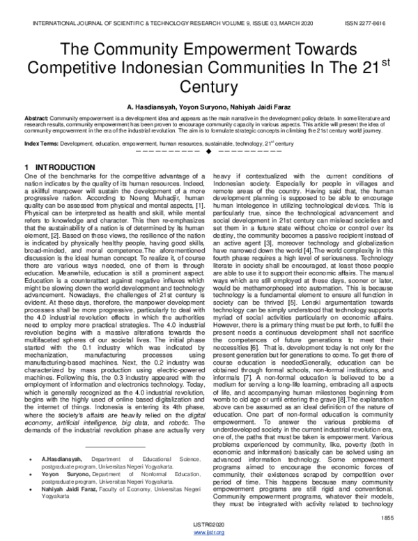 (PDF) The Community Empowerment Towards Competitive Indonesian ...