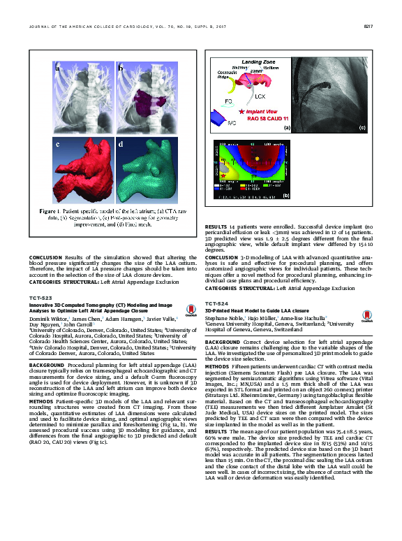(PDF) TCT-524 3D-Printed Heart Model to Guide LAA closure | Hajo Müller ...