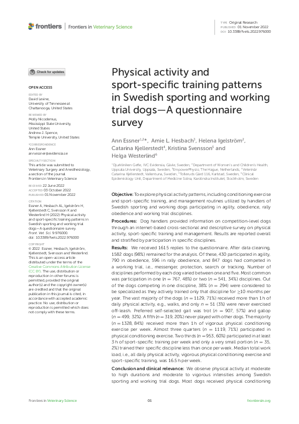 (PDF) Physical activity and sport-specific training patterns in Swedish ...