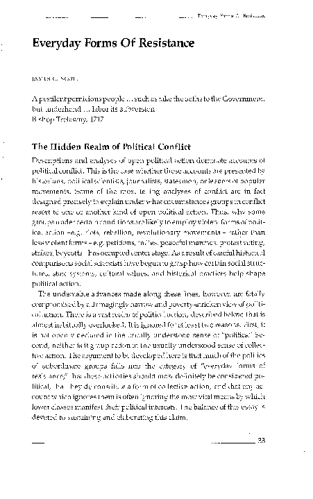 (PDF) Everyday Forms of Resistance