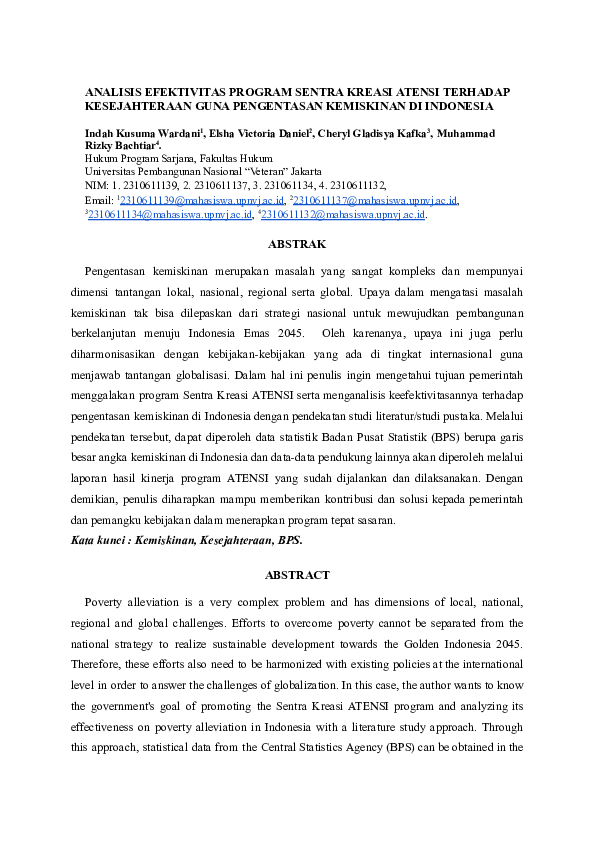 (PDF) ANALISIS EFEKTIVITAS PROGRAM SENTRA KREASI ATENSI TERHADAP ...