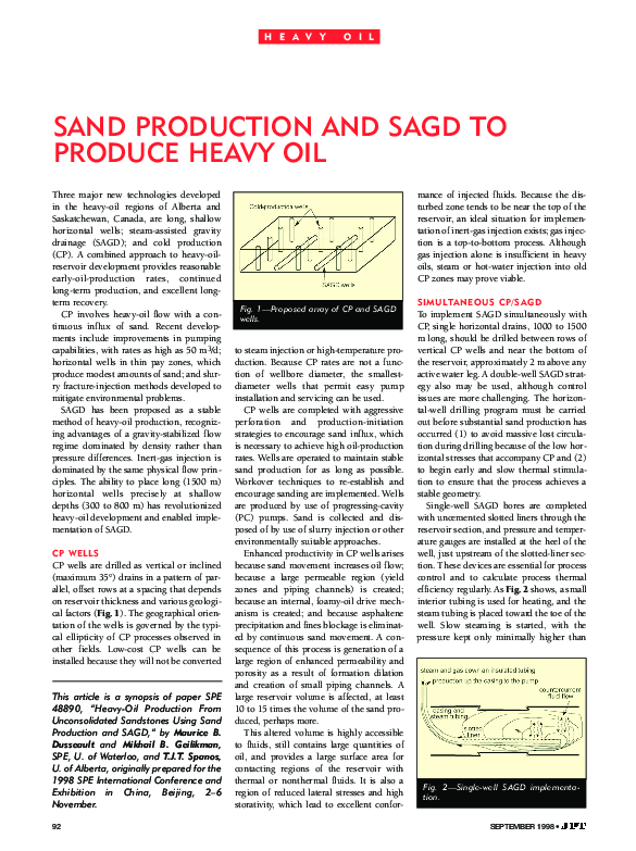 (PDF) Sand Production and SAGD To Produce Heavy Oil