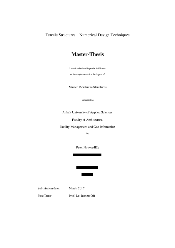 (PDF) Tensile structures : numerical design techniques