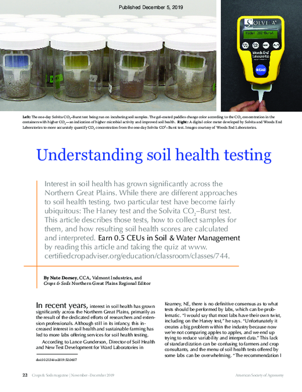 (PDF) Understanding soil health testing