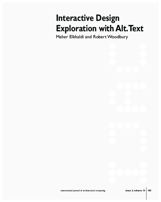 (PDF) Interactive Design Exploration with Alt.Text