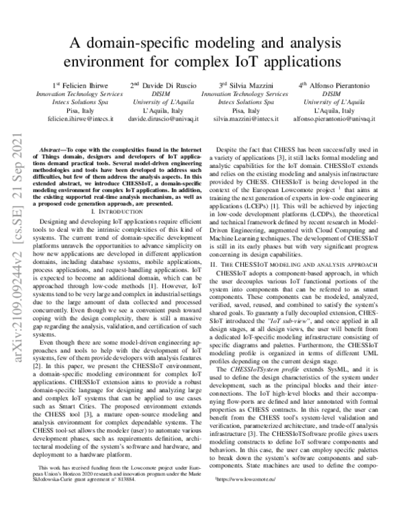 (PDF) A domain-specific modeling and analysis environment for complex IoT applications