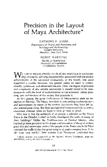 (PDF) Examining Precision in Maya Architectural Layouts