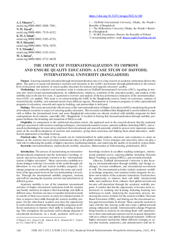 (PDF) The impact of internationalization to improve and ensure quality ...