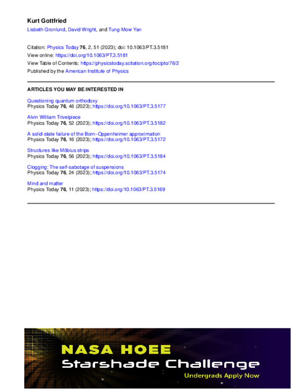 (PDF) Kurt Gottfried