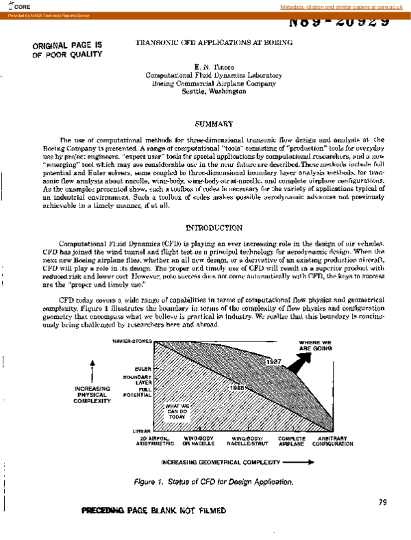 (PDF) Transonic CFD applications at Boeing